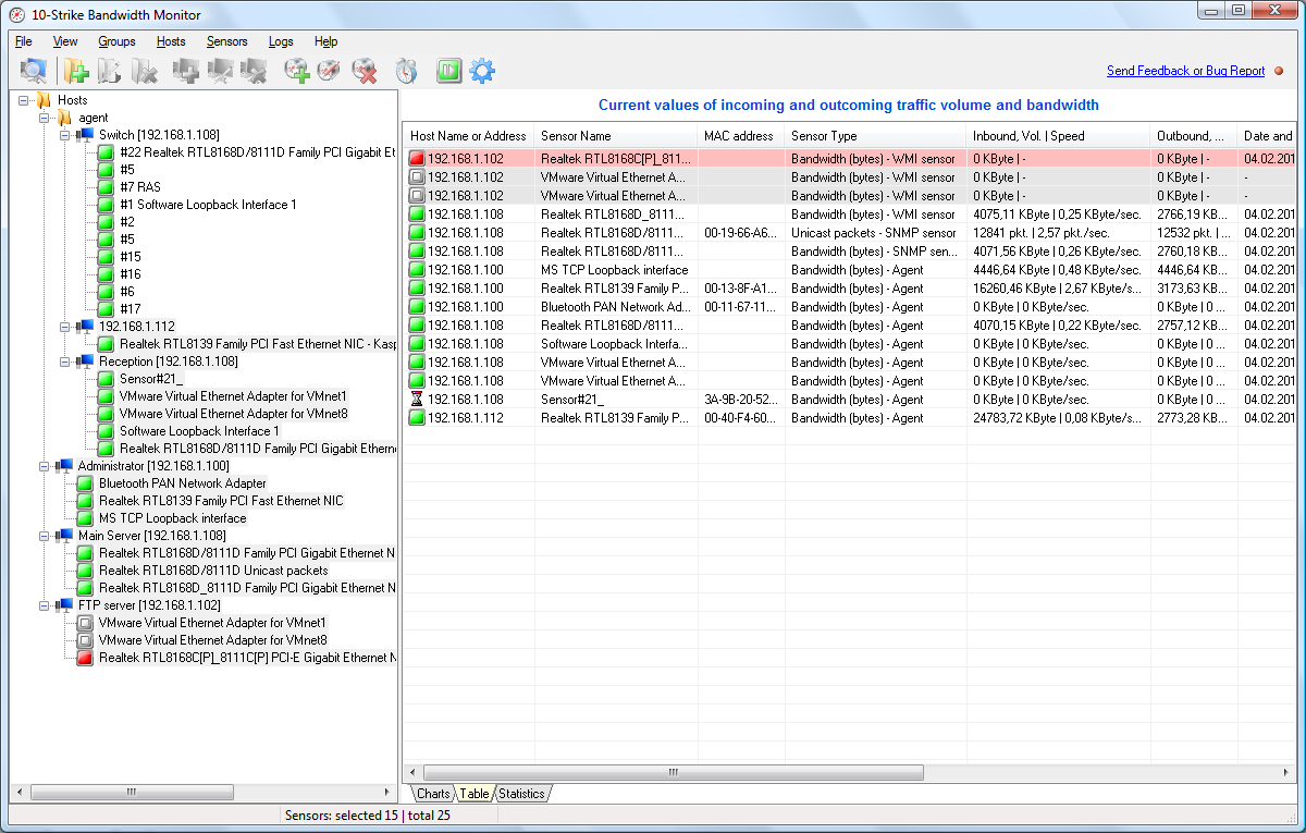 10-Strike Bandwidth Monitor Screenshots